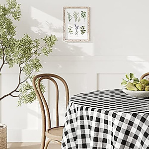 Barnyard Designs Kitchen Herbs and Spices Wall Art Decor Botanical Print Sign Rustic Country Farmhouse Wood Plaque Framed Home Wall Decor 12" x 16"