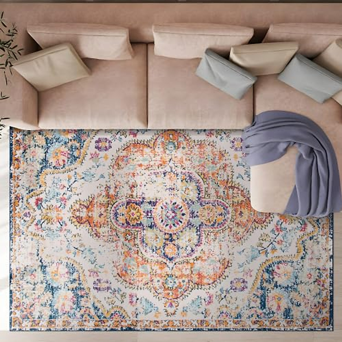 Rugshop Vintage Distressed Bohemian Area Rug 3'3" x 5' Multi