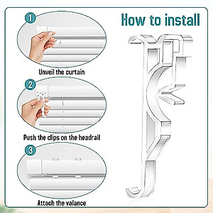 12 PCS 2.5 Inch Valance Clips Hidden Window Blind Clips for Blinds Clear Plastic Balance Blind Clips for Horizontal Blind Valance