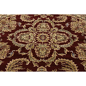 Unique Loom Voyage Collection Traditional Oriental Classic Intricate Design Area Rug (6' 0 x 6' 0 Round, Red/Tan)