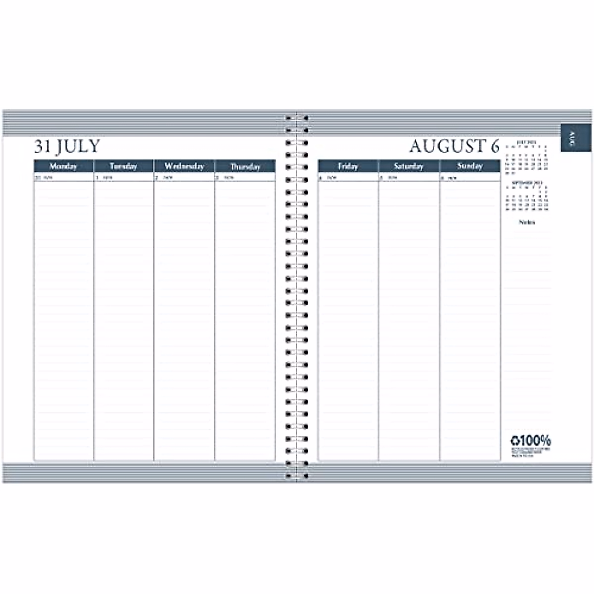 House of Doolittle 2023-2024 Weekly and Monthly Calendar Planner, Academic, Black, 7 x 9 Inches, August - July (HOD295532-24)