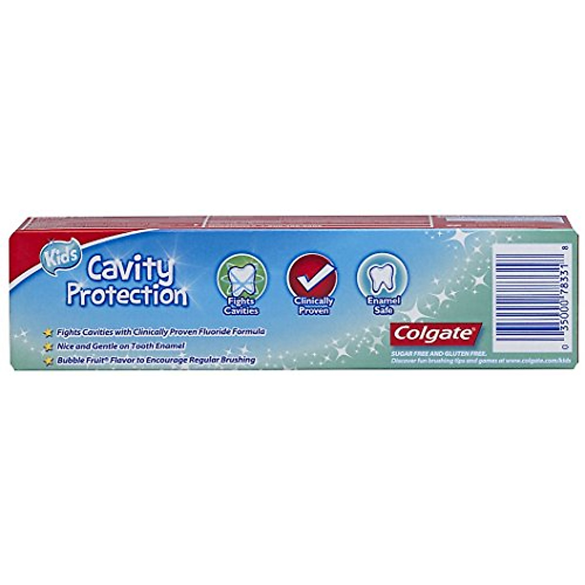 Colgate Kids Toothpaste with Fluoride, Anticavity & Cavity Protection Toothpaste, For Ages 2+, Mild Bubble Fruit Flavor, 4.6 Ounce