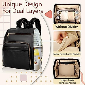 Omanmoli Diaper Bag Backpack Leather Diaper Bag Backpack Baby Bag Small Diaper Bag Mini Diaper Bag Tote