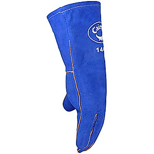 Caiman Premium Split Cowhide Leather Welding Gloves, Aerofoam Lining, DuPont Kevlar Stitching, Blue, Large (1440)