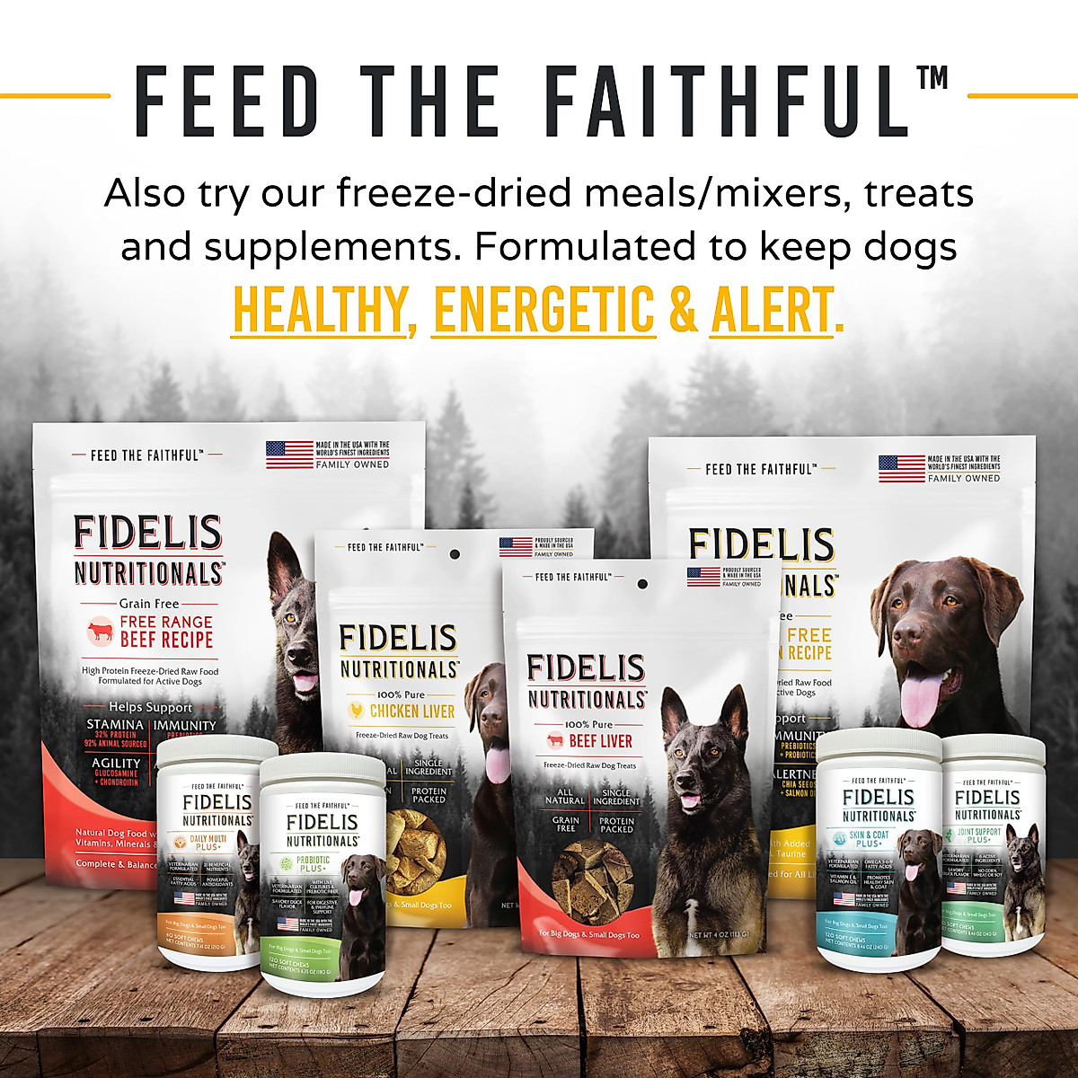 FIDELIS Rawhide-Free Treat Sticks, Long Lasting, Collagen Dog Chews, Treats, Small & Large Dogs, Beef Collagen, Gluten-Free, Grain-Free, Dog Chew, Bones-Alternative, Made in USA, 4pk, Beef, 7"