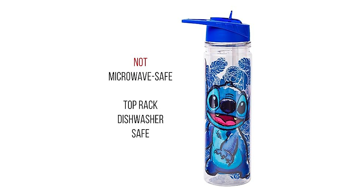 Lilo & Stitch 18oz Glitter Water Bottle - Official Disney Merch