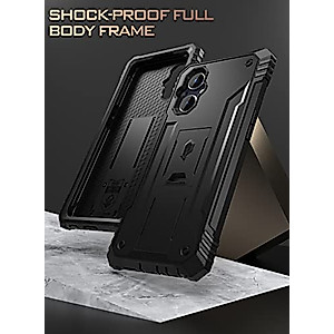 Poetic Revolution Series Case for OnePlus Nord N20 5G, [6FT Mil-Grade Drop Tested], Full-Body Rugged Dual-Layer Shockproof Protective Cover with Kickstand and Built-in-Screen Protector, Black
