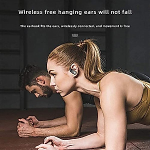 MUVLUX Conduction Headphone Wireless Earbuds Bluetooth Headphones Sport Earphones with LED Display Ear Buds with Earhooks Built-in Mic Headset for Workout Black