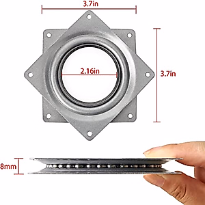 DMSTECH 2 Pack 3.75" Lazy Susan Turntable 300 LBS pounds Steel Ball Bearing Rotating Tray Strong Sturdy Table Cabinet Low Profile