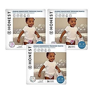 The Honest Company Clean Conscious Training Pants | Plant-Based, Sustainable Diapers | Magical Moments + Butterfly Kisses | Size 2T/3T (34- lbs), 78 Count