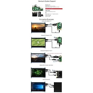 XYGStudy for Raspberry Pi Jetson Nano 7inch QLED Quantum Dot Display Capacitive Touch Screen 1024×600 LCD, G+G Toughened Glass Panel Supports Various Devices & Systems