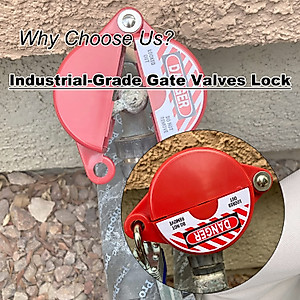 Gate Valve Lockout Device 2Pack Rotating Plastic Outdoor Water Hose Protector Babyproof 1-2.5in Diameter Valve Handles Red Secure for Water Spigot Faucet Knob Oil Natural Gas Propane Tank Lock Outdoor