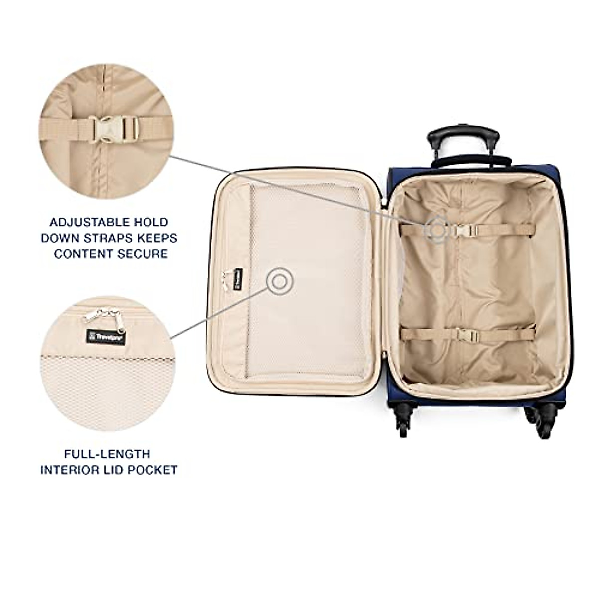 Travelpro Runway 2-piece Luggage Set, Carry on Softside Expandable 4-Wheel Spinner Suitcase & Carry on UnderSeat Luggage Soft Tote Bag, Men and Women, Blue