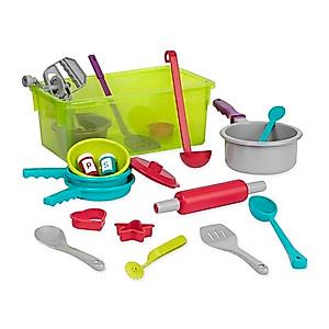 Battat – Pretend Cooking Set – Plastic Kitchen Toys – Play Dishes & Utensils-Toddler Cooking Set – 3 Years + (21 Pcs)