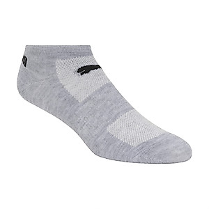 PUMA Women's 6 Pack Runner Socks, Grey White Black, 9-11
