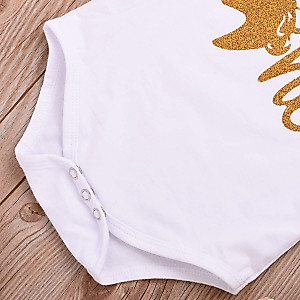 BOEBNOZCV Toddler Baby Unicorn 1st Birthday Outfit Newborn Baby Girl Party Romper Bodysuit+ Tutu Skirt Dress Clothes Set (12-18 Months, Unicorn One)