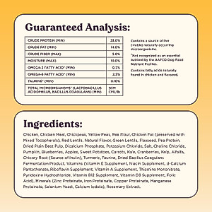 Bundle x Joy Golden Probiotic Dog Food Dry, Chicken, 4lb Bag, Natural Grain Free Adult Kibble for Digestive Health Made with Real Chicken, 20 Plant Based Superfoods, Corn, Poultry & Soy Free