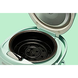 Reishunger Digital Mini Rice Cooker & Steamer, Mint with Keep-Warm Function & Timer - 3.5 Cups - Small Rice Cooker Japanese Style with Ceramic Inner Pot - 8 Programs - 1-3 People