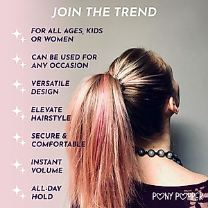 Pony Popper Hair Clip - Ultimate Solution for Full, Voluminous, and Natural Ponytails with Minimal Effort - Versatile Hair Clip for All Hair Types (Clear)