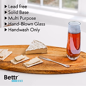 BETTR - Stemless Champagne Flute Glasses - Iridescent Blue/Indigo Bottomless Mimosa Glass - Cocktail/Wine Glassware - All-Purpose Drinkware Juice, liquor, Water Glasses with 10.5 FL oz (Set of 4)