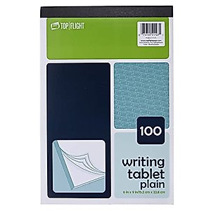 Top Flight Writing Tablet, Unruled, White, 100 Sheets (4701024)