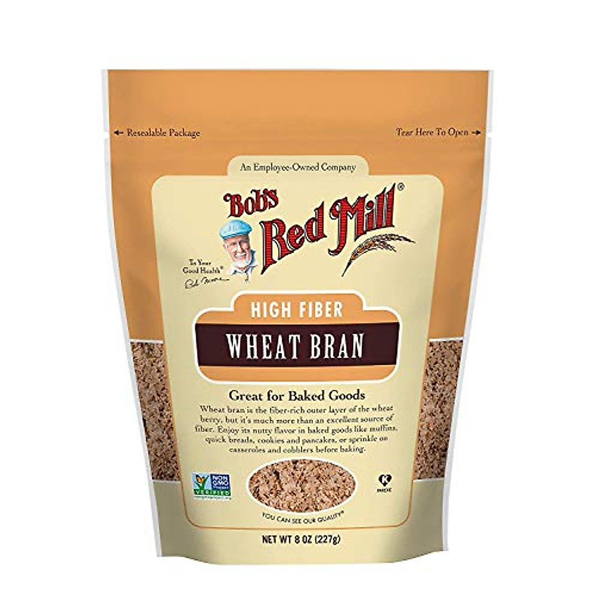 Bob's Red Mill Wheat Bran, 8 Oz (Pack of 4)