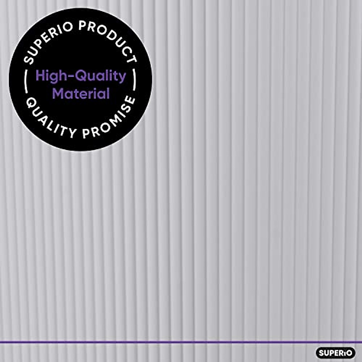 Superio Ribbed Collection - Decorative Plastic Laundry Hamper with Lid and Cut-Out Handles, White Smoke (1 Pack) Basket Organzier for Bedroom Bathroom College Dorm Room 40 Liter