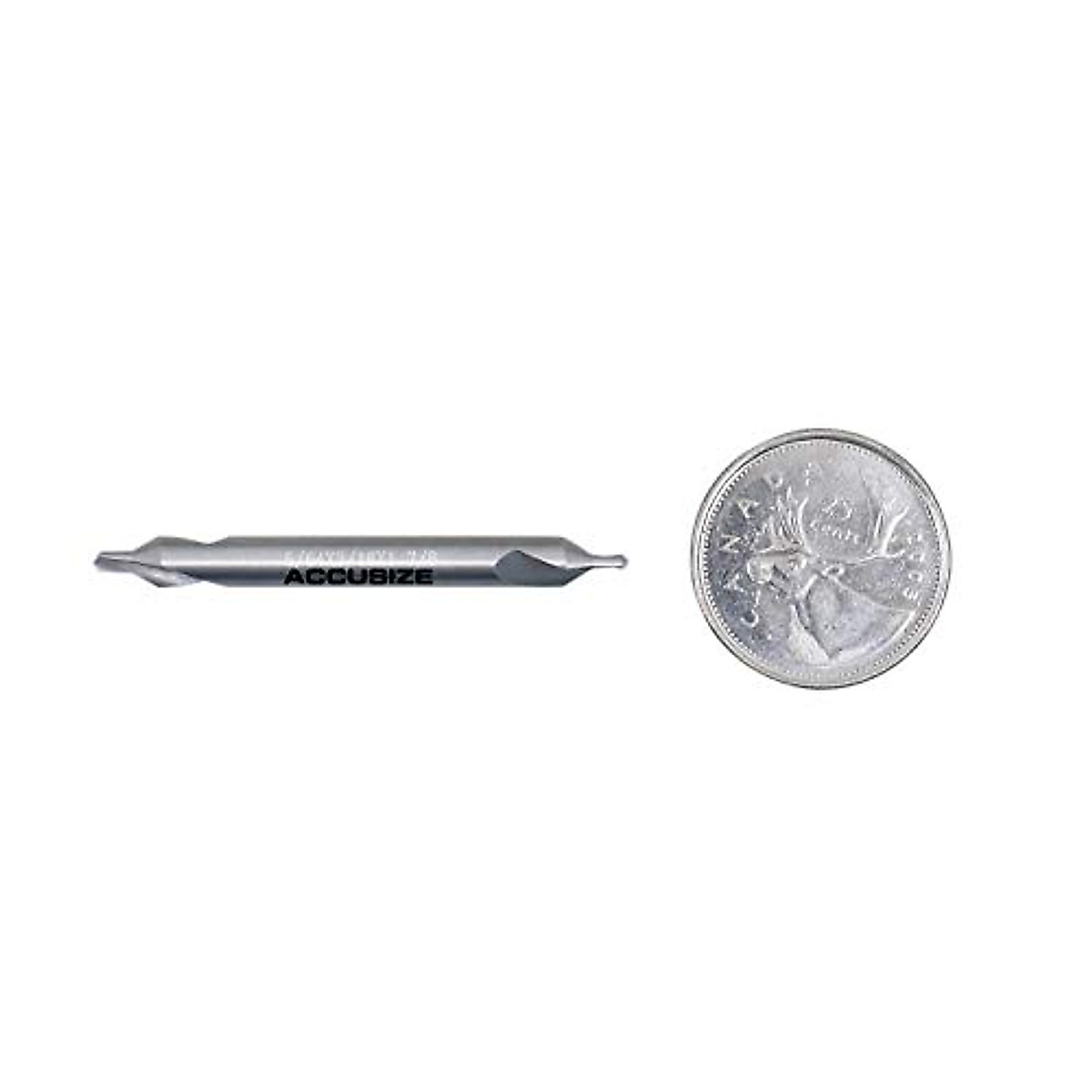 Accusize Industrial Tools 0.078'' by 2'' by 3/16'' Solid Carbide Center Drill Bits, Number 2, 60 Deg, 585-0782