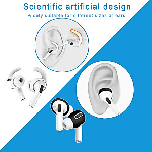 16 in 1 Silicone for Airpods Pro Case Accessories Set Kit, Protective Cover for Airpods Pro 1st/2rd Case with Keychain/Ear Tip/Ear Cover/Ear Hook/Watch Band Holder/Strap/Ring/Storage Box Black