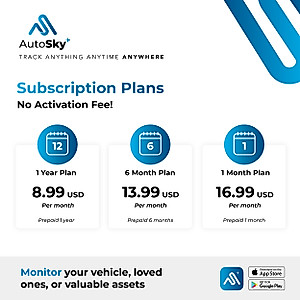 AutoSky GPS Tracker - Small Portable, Splashproof Magnet Mount, North and South America Coverage. 4G LTE Real-Time Tracking for Vehicle, Asset, Fleet, Elderly and More. Subscription is Required