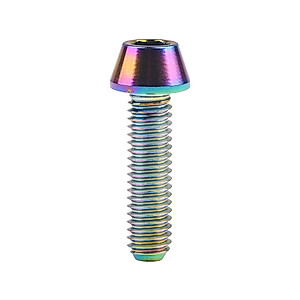 Wanyifa Titanium Ti DIN912 M4 8 15 20mm Tapered Head Hex Bolts Bicycle Screws Pack of 6 (Multicolored, M4x15mm)