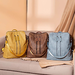 CLUCI Leather Backpack Purse for Women Convertible Large Travel Ladies Designer Fashion Casual Shoulder Bag