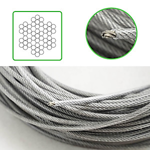 Vousile 98ft Clotheslines, Turnbuckle Wire Tensioner Kit with 3mm 30m Stainless Steel Wire Rope for Camping Travel, Strings Hanging, Shade Sails, Drying Clothesline
