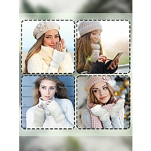 2 Pairs Winter Fingerless Gloves Faux Fur Fingerless Gloves Warm Furry Gloves Convertible Fingerless Gloves Half Finger Arm Warmer Gloves Soft Smooth Furry Gloves Rabbit Fur Mittens for Girls
