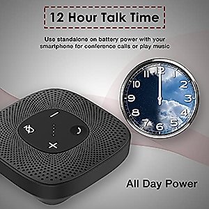 CA Essential Speakerphone SP-2000 - USB and Bluetooth Speakerphone, Clear Sound, 360 Degree Noise Cancelling Microphone with 3m Range, 66 Ft BT Wireless Range, by Cyber Acoustics