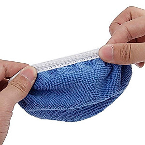 5PCS Car Buffer Bonnets, Cotton Plush Bonnet Pad Blue 9-10 inch Waxers Bonnet Set, Polishing Waxing Cover for Buffer Polisher
