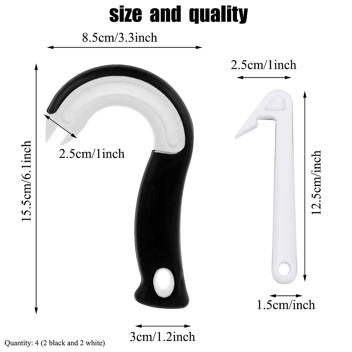 4 Pack Easy Open Ring Pull Can Opener Easy Grip Opener Ring-Pull Helper for Ring Pull Tab Cans Tins Bottles, 2 Sizes