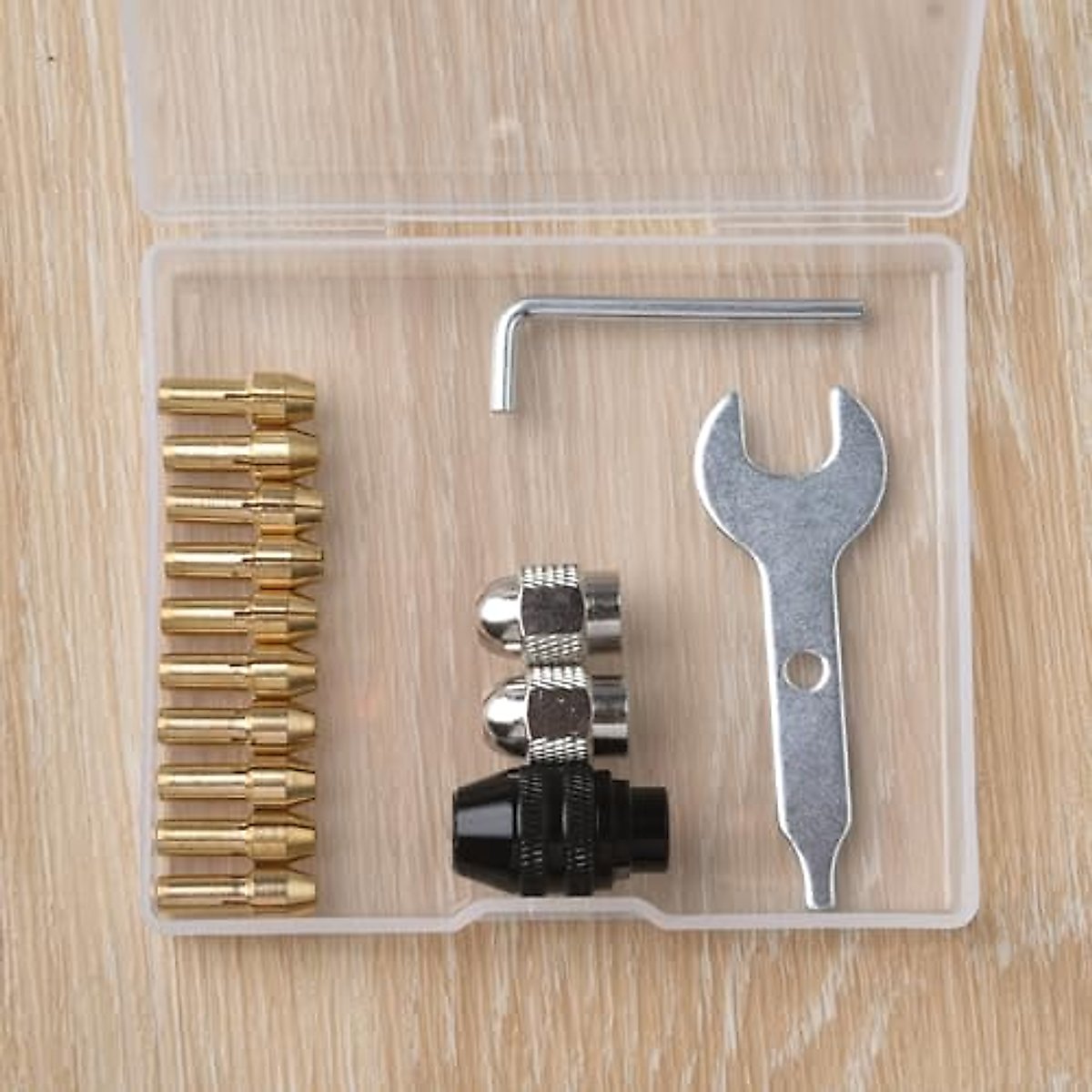 Drill Chuck Collet Set for Dremel, 15PCS Chuck Collet Kit, 0.8-3.2mm Shank Replacement 4486 Rotary Tool Keyless Quick Change Chuck Accessory with Replacement 4485 Brass Collet Metal Nut
