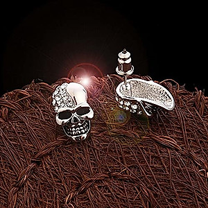 U-M pulabo Cubic Zirconia Skull Stud Earrings,Gold Adorable Quality and Durable Beautiful