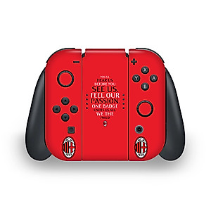Head Case Designs Officially Licensed AC Milan Typography Art Matte Vinyl Sticker Gaming Skin Decal Cover Compatible With Nintendo Switch OLED Bundle