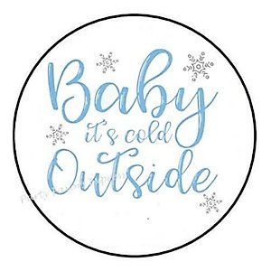 30 Pcs 1.5" Inch Baby It's Cold Outside Blue Stickers - Baby Shower Stickers Boy - Baby Shower Stickers Envelope Seals Labels - D #AA61RK