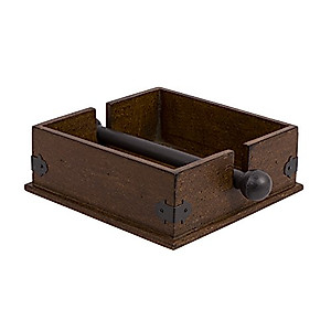 Square Wood Napkin Holder with Metal Bar