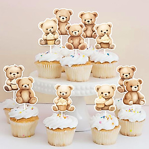 DataMoon Teddy Bear Baby Shower Decorations - Baby Boxes with Letters,Boho Balloons,We Can Bearly Wait Backdrop,Cake Topper,Tablecloth for Baby Shower,Gender Reveal Party Supplies