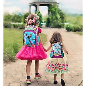 HAPPYSUNNY Mermaid Backpack for Girls Age 6-8 with Reversible Sequins 16 Inch School Bookbags for Kids Children 5-10 Years Old Preschool Elementary Kindergarten with Chest Strap