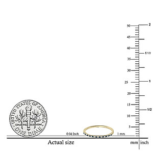 Dazzlingrock Collection 0.08 Carat (ctw) Alternate Round Blue & White Diamond Dainty Stackable Wedding Band for Her in 10K Yellow Gold Size 7