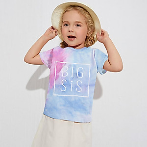 MNLYBABY Big Sister Shirt Toddler Baby Girl Promoted to Big Sister Announcement Tshirt Infant Short Sleeve Clothes