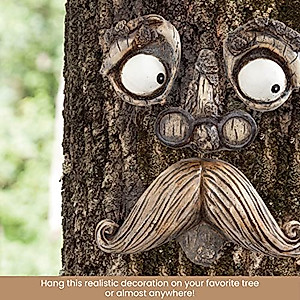 Bits and Pieces - 'Old Man' Tree Hugger - Yard Decorations - Whimsical Tree Sculpture - Garden Decoration - Garden Peeker Yard Art