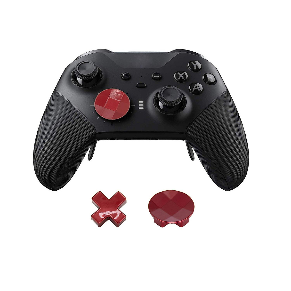 Metal 2 D-Pads, 4 Paddles (Medium & Mini) Trigger Buttons Replacement for Elite Series 2 Model1797 & Xbox One Elite Controllers 1698, Elite Series 2 Core- Red