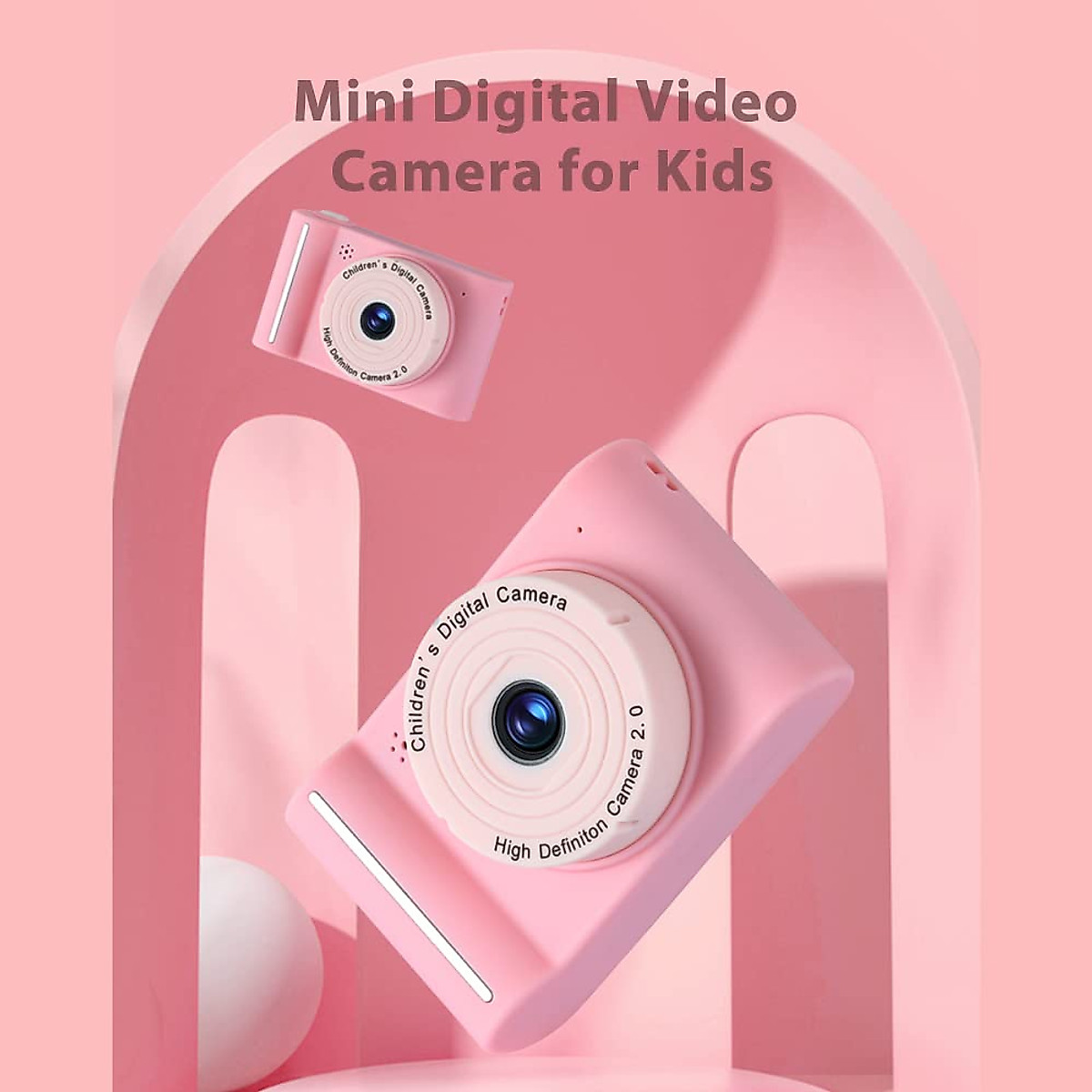 Camnoon 1080P Mini Kids Digital Camera Digital for Kids Dual Lens 2.0 Inch IPS Screen Built-in Battery Cute Photo Frames Interesting Games with Neck Strap Birthday for Boys Girls