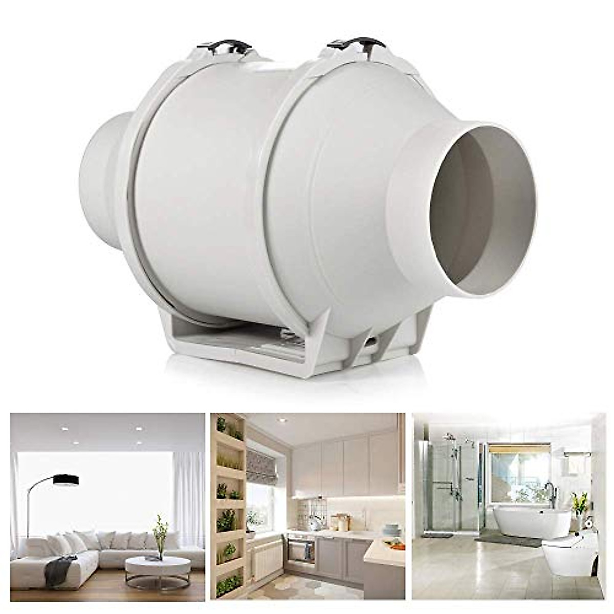 Hon&Guan P4 Quiet 4 Inch Inline Duct Fan, Upgrade Motor & Low Noise Ventilation Exhaust Fan for Heating Cooling Booster, Grow Tents, Hydroponics